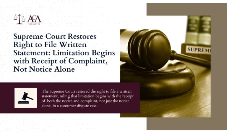 Supreme Court Restores Right to File Written Statement Due to Non ...